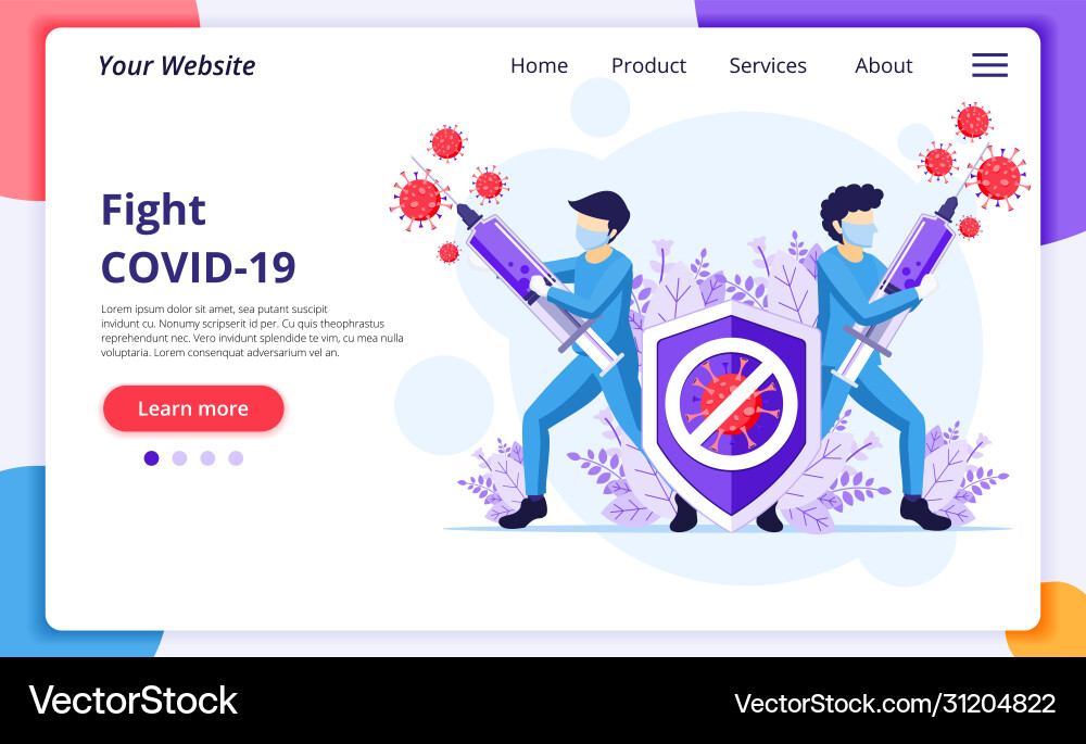 Fight virus concept doctor and nurses use Vector Image
