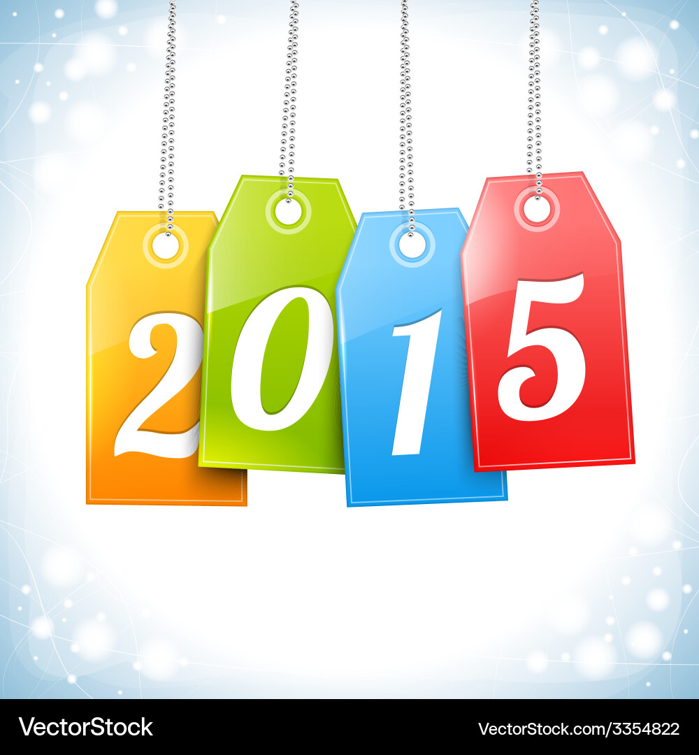 Happy new 2015 year greetings card Royalty Free Vector Image