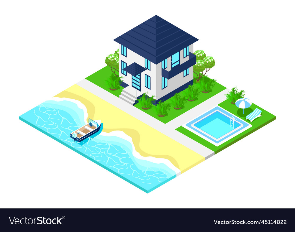 House isometry Royalty Free Vector Image - VectorStock House isometry Royalty Free Vector Image - VectorStock