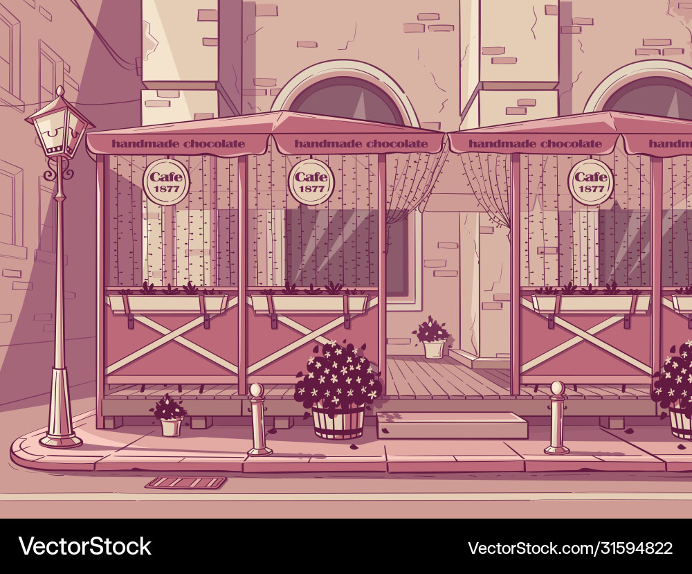 Image handmade chocolate cafe in pink color Vector Image