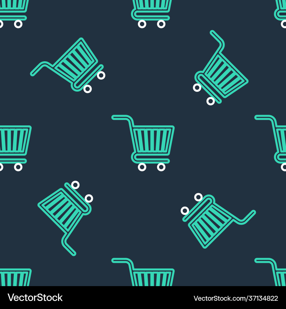 Line shopping cart icon isolated seamless pattern Vector Image
