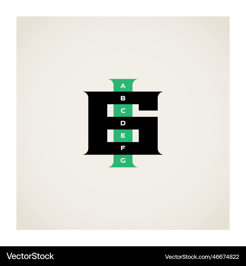 Logotype with the number 61 and a vertical word Vector Image