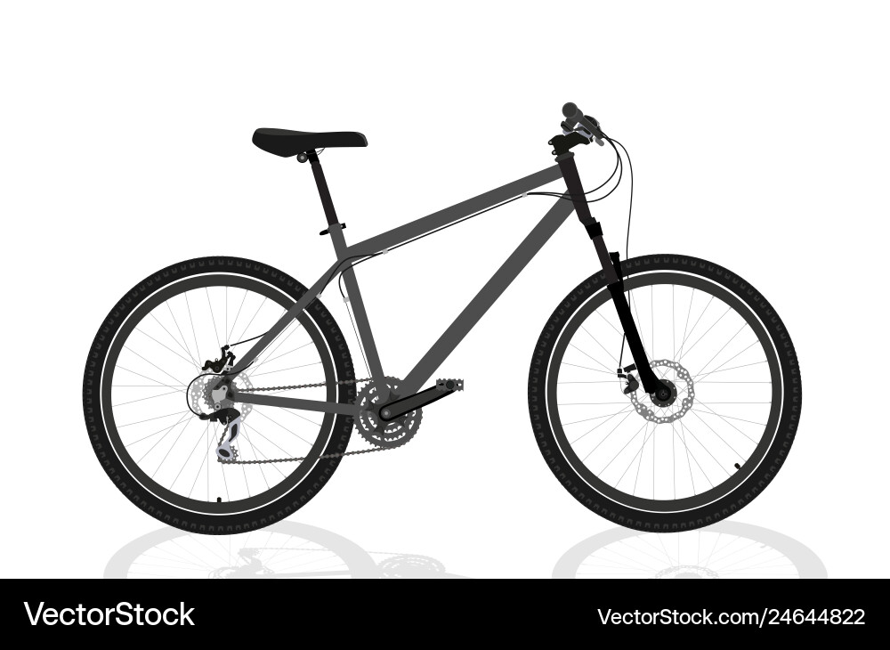 New grey bicycle Royalty Free Vector Image - VectorStock