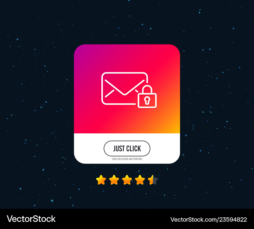 Secure mail line icon private message Royalty Free Vector