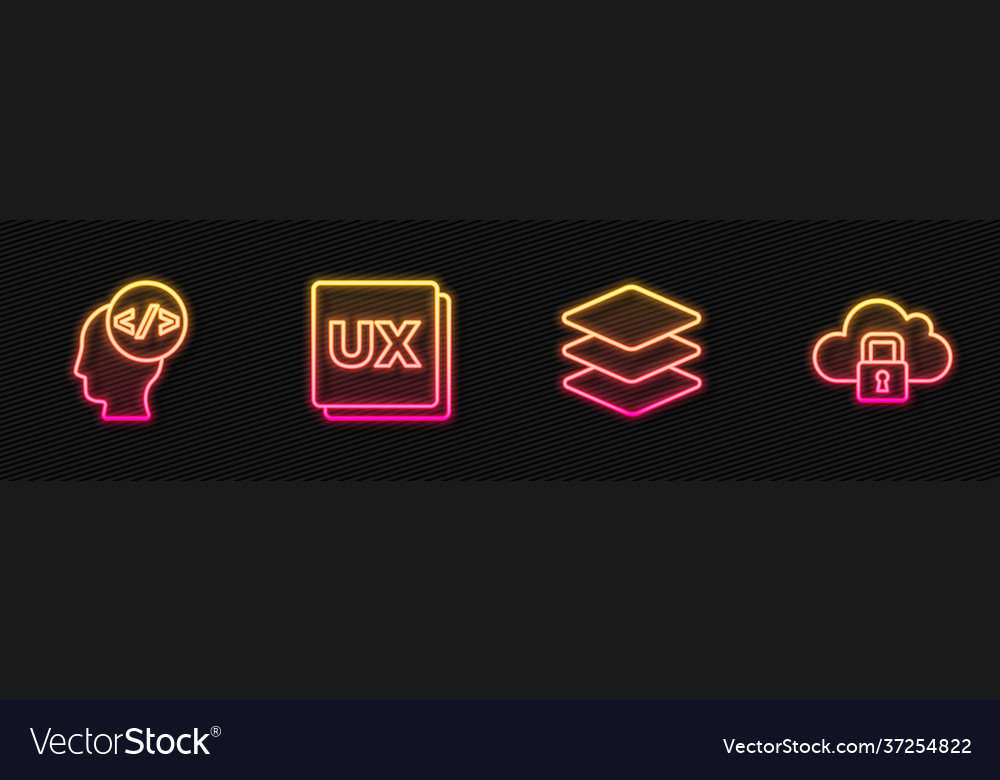 Set line layers front end development ui or ux Vector Image