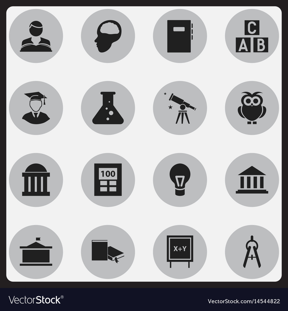 Set of 16 editable education icons includes Vector Image