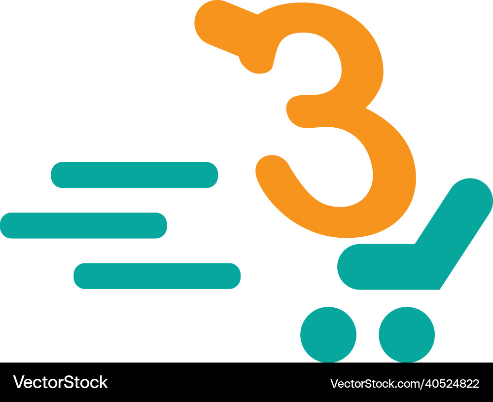 Shopping cart icon for 3 Royalty Free Vector Image