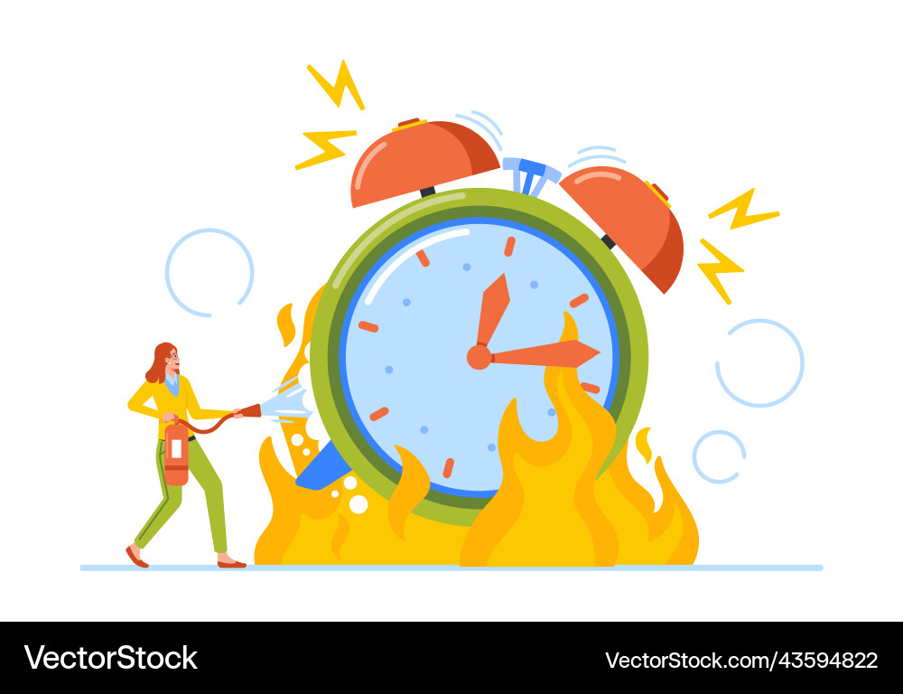 Time is over deadline morning wake up concept Vector Image