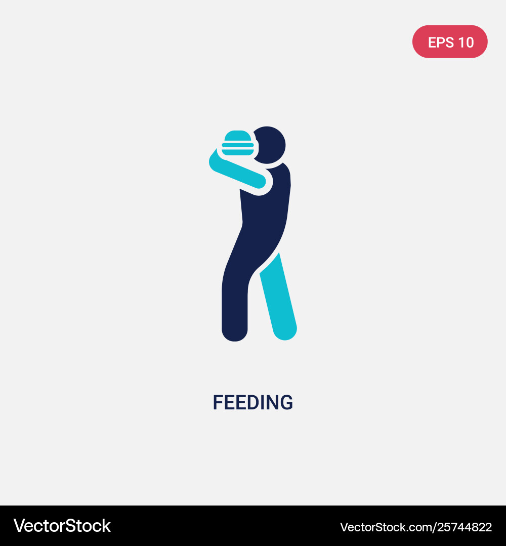 Two color feeding icon from humans concept Vector Image