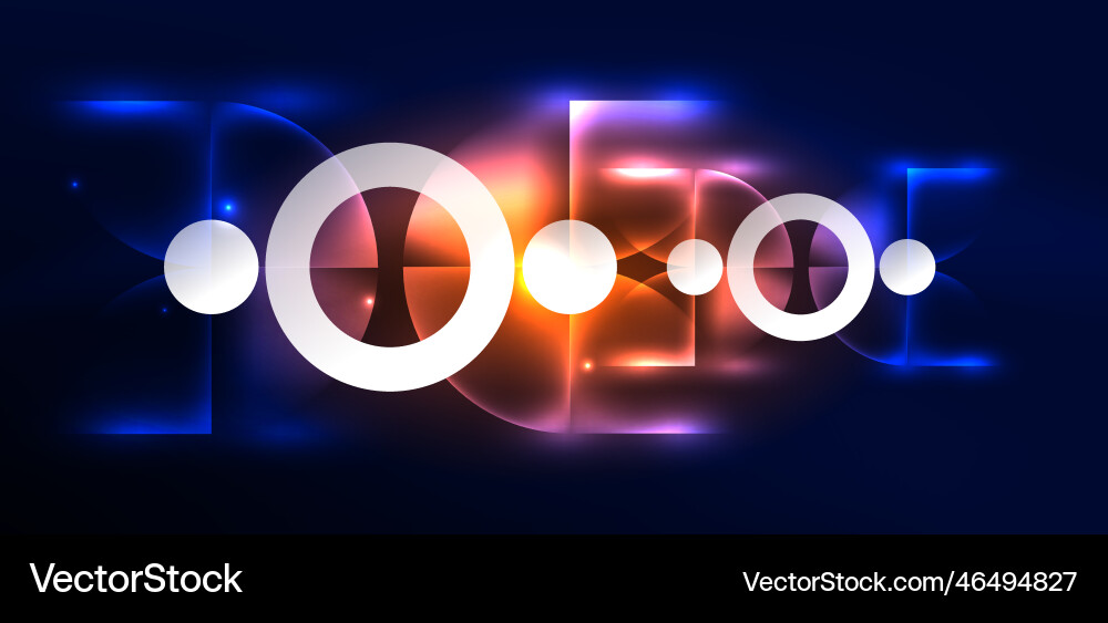 Abstract background shiny glowing neon color round
