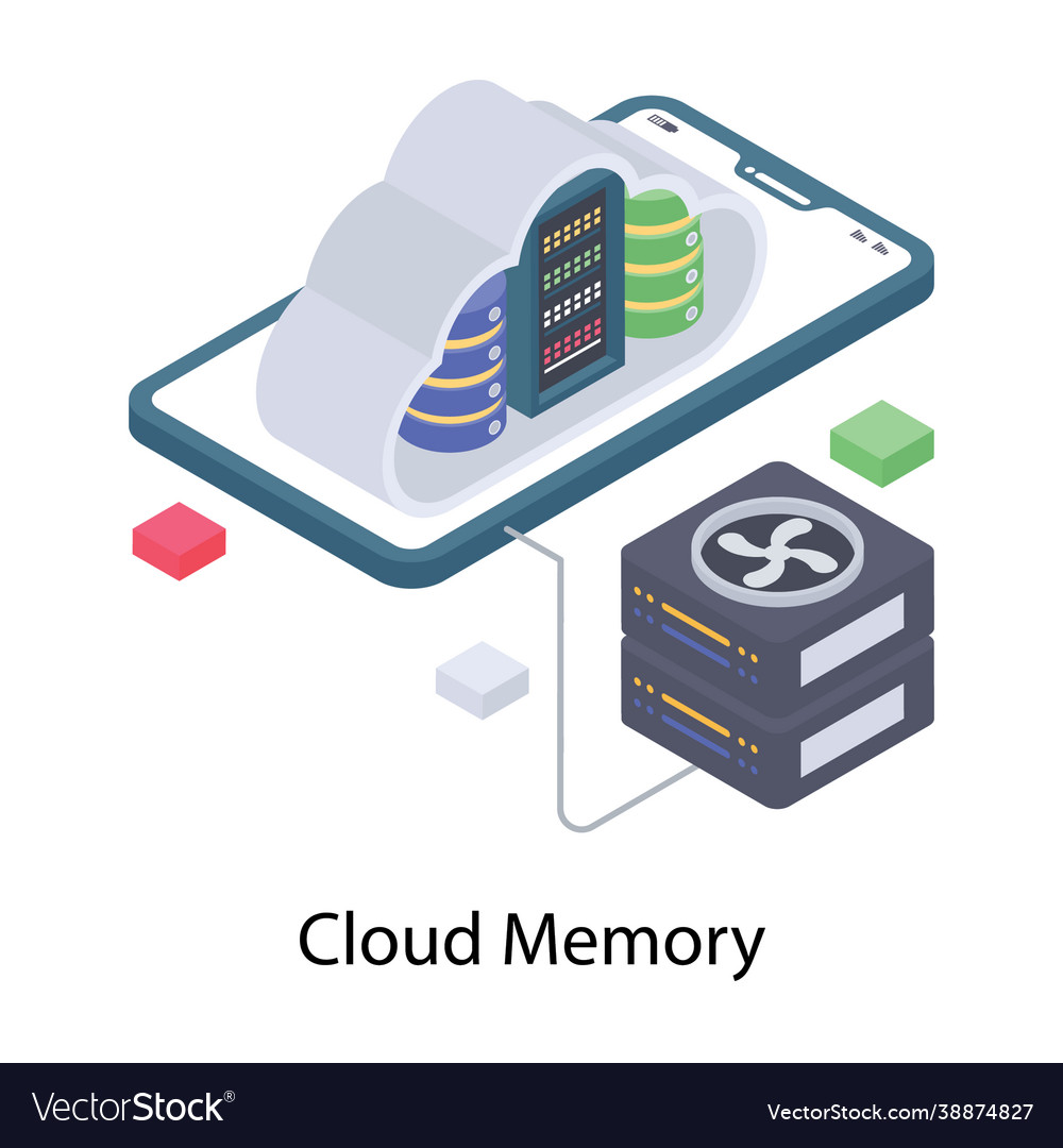 Cloud data memory Royalty Free Vector Image - VectorStock