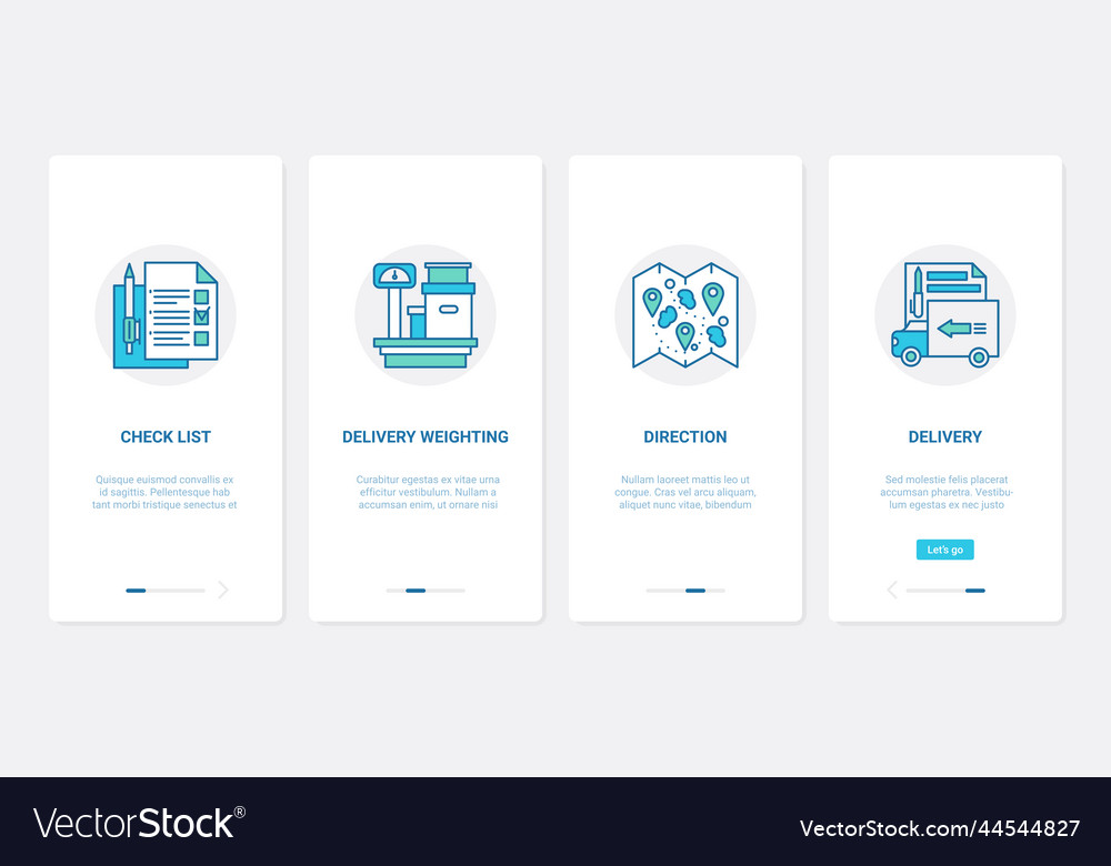 Delivery Cargo Post Line Service Ux Ui Onboarding Vector Image
