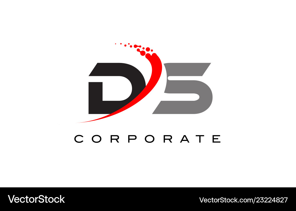Ds modern letter logo design with swoosh Vector Image