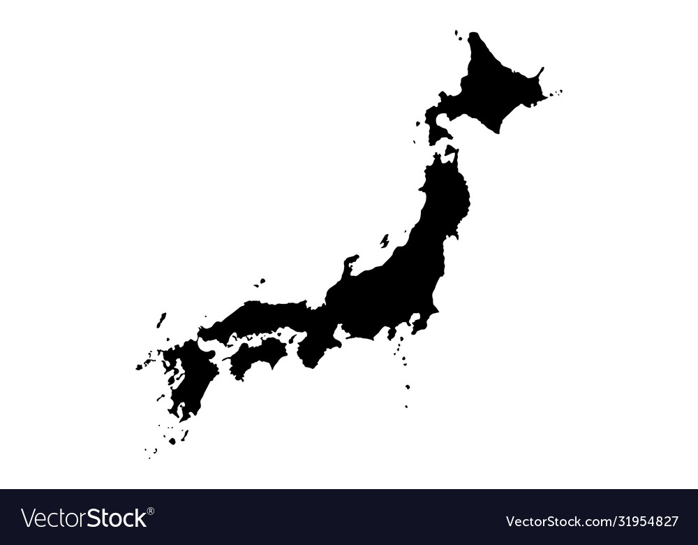 Japan map with gray tone on white Royalty Free Vector Image