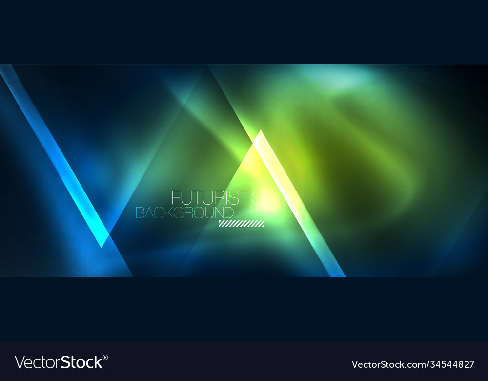 Neon geometric abstract background triangles Vector Image