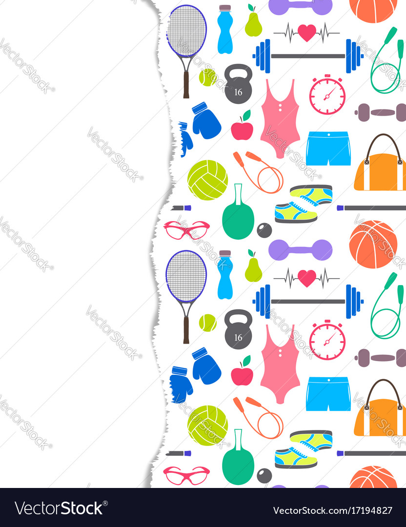 Pattern with fitness equipment Royalty Free Vector Image