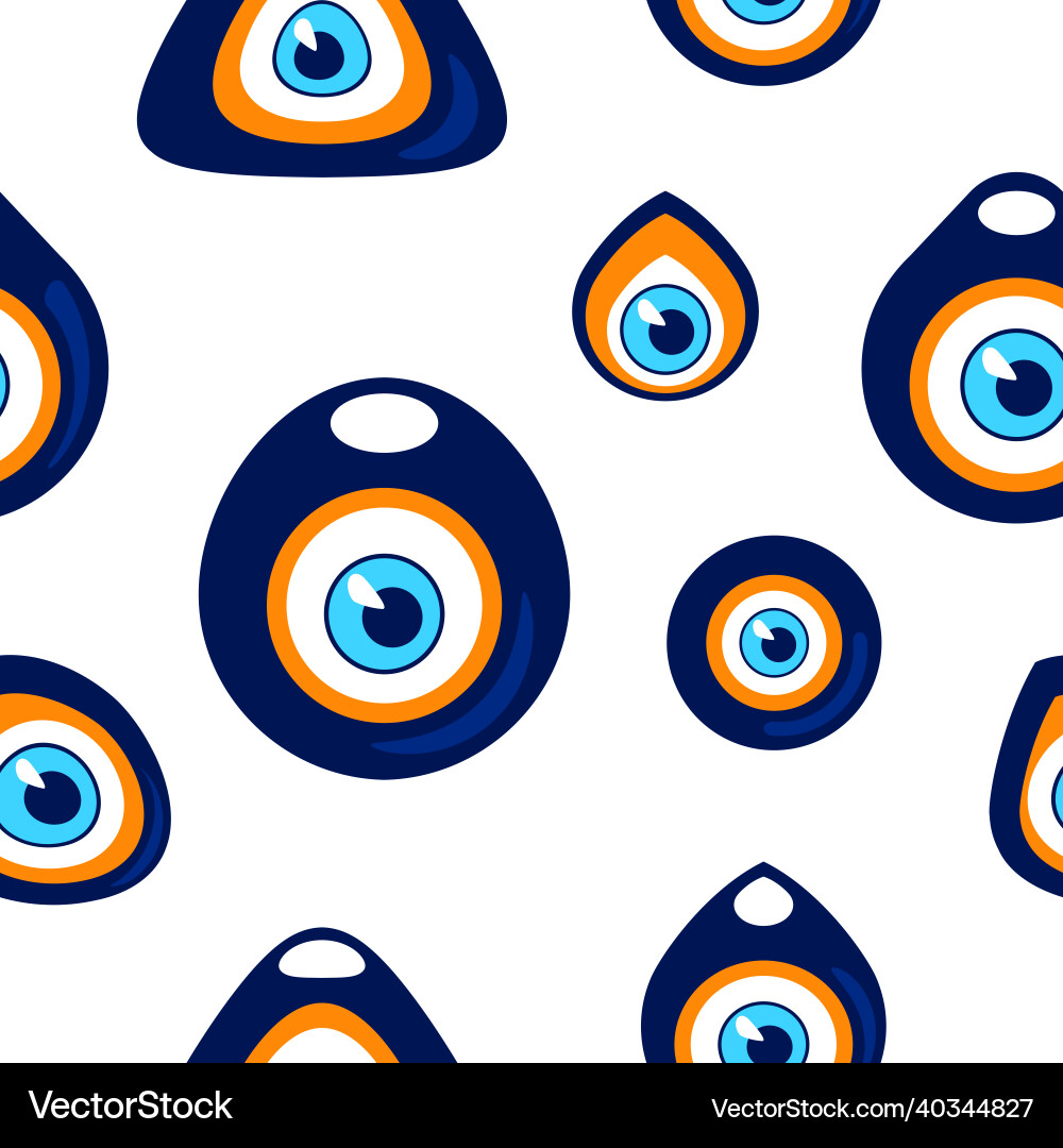 Seamless pattern with nazar amulet Royalty Free Vector Image