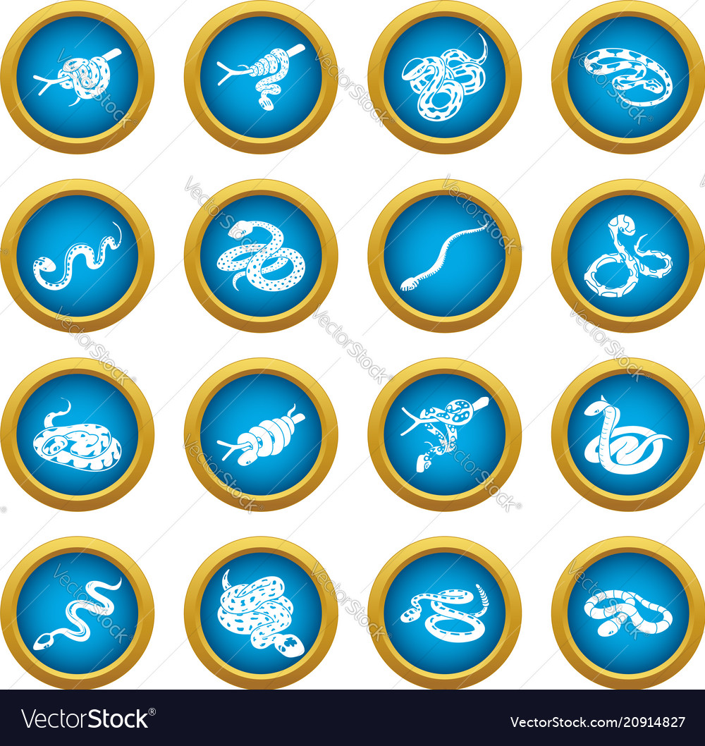 Snake icons set simple style Royalty Free Vector Image