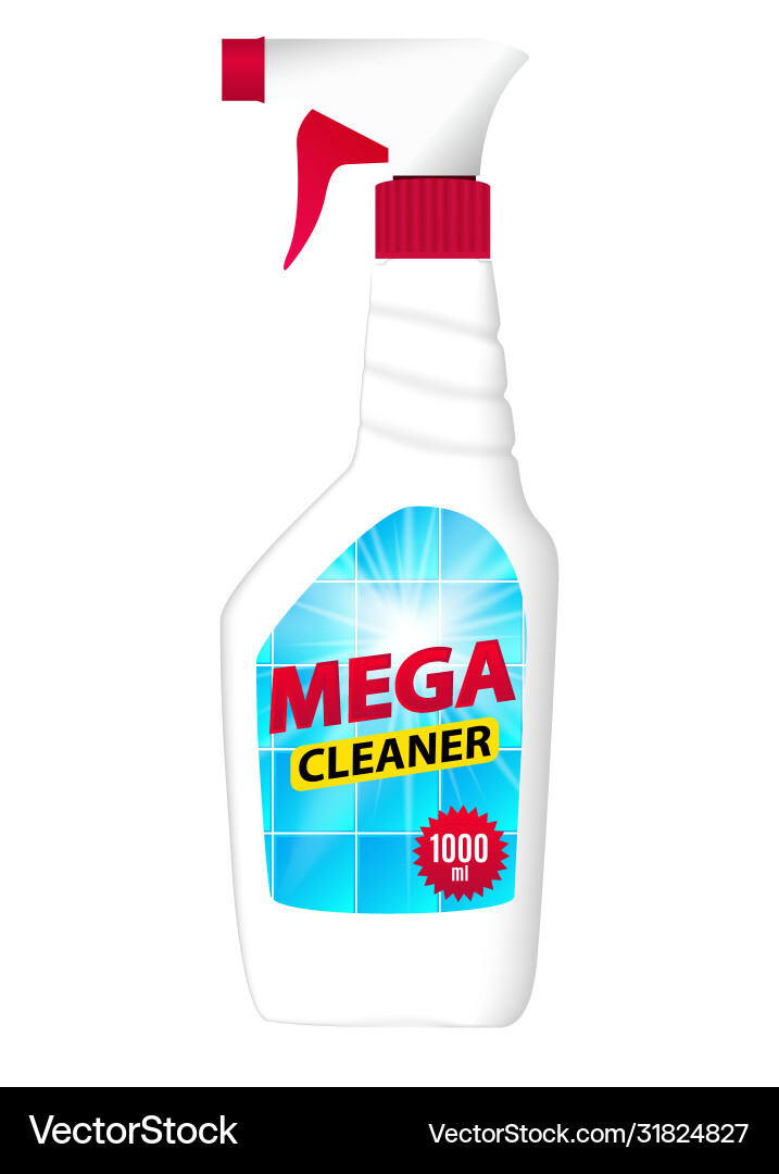 Tile clean bottle template for ads or magazine Vector Image
