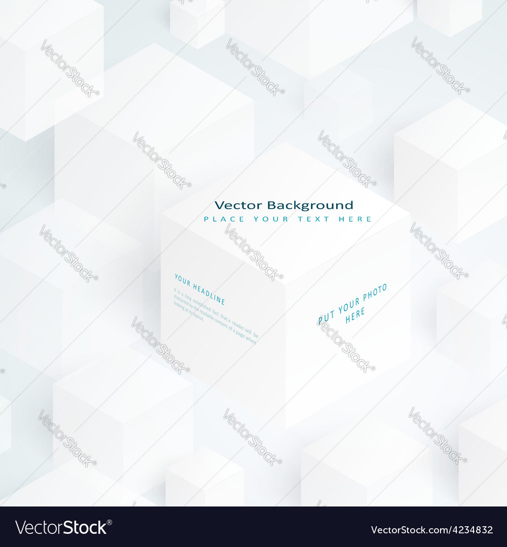 3d white cubes Royalty Free Vector Image - VectorStock