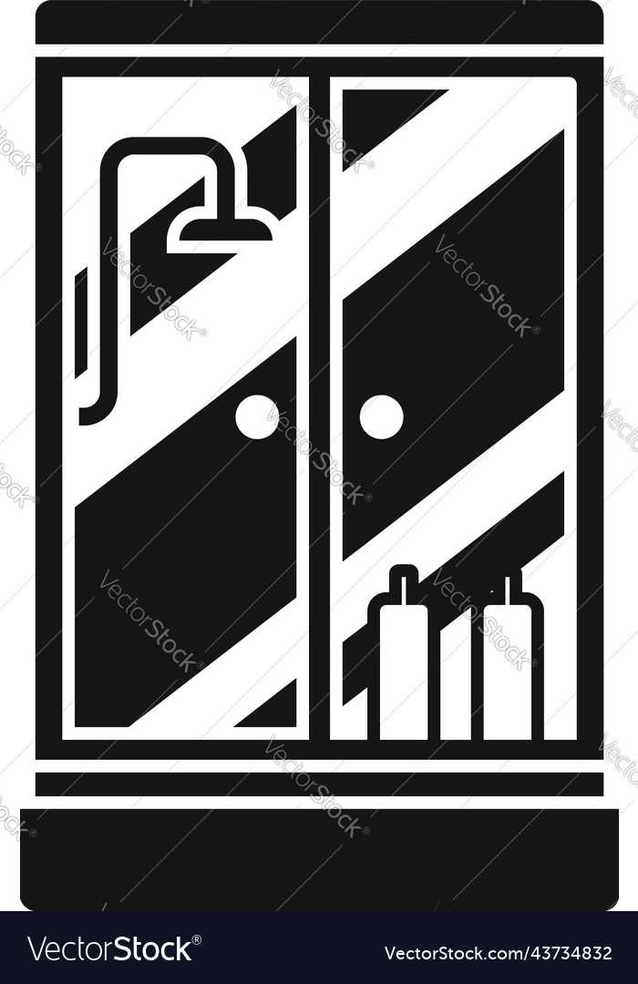 Apartment shower cabin icon simple glass Vector Image Apartment shower cabin icon simple glass Vector Image
