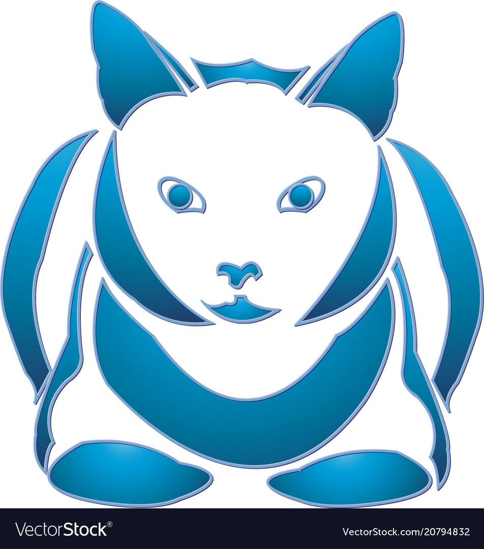 Blue cat Royalty Free Vector Image - VectorStock
