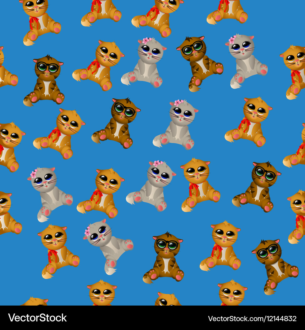 Cute cat pattern Royalty Free Vector Image - VectorStock