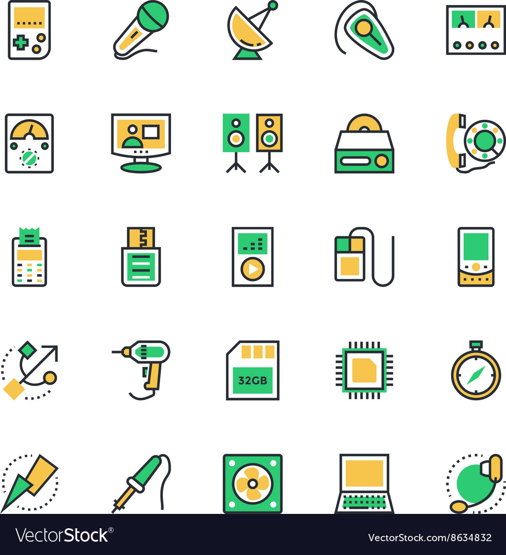 Electronics icons 3 Royalty Free Vector Image - VectorStock