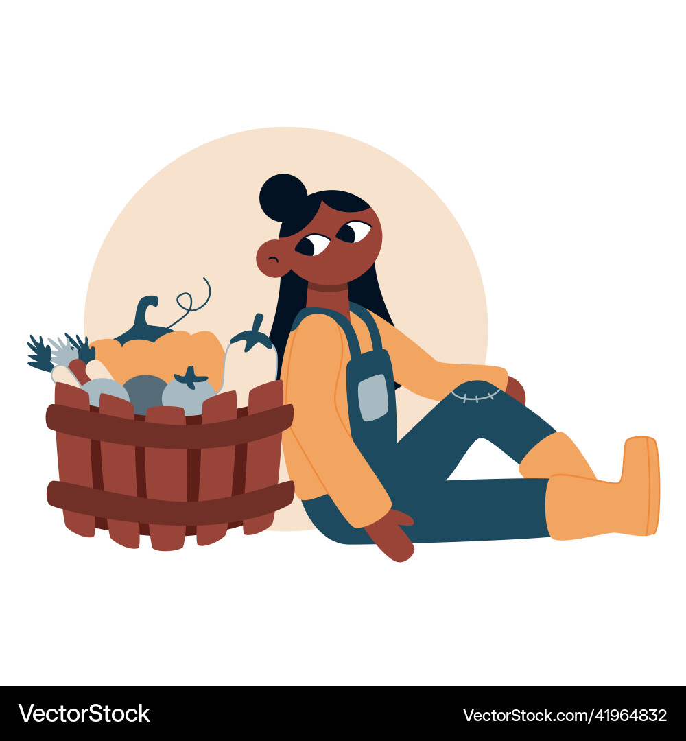 Flat cartoon young woman Royalty Free Vector Image