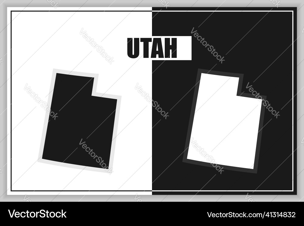 Flat style map of state utah usa outline Vector Image