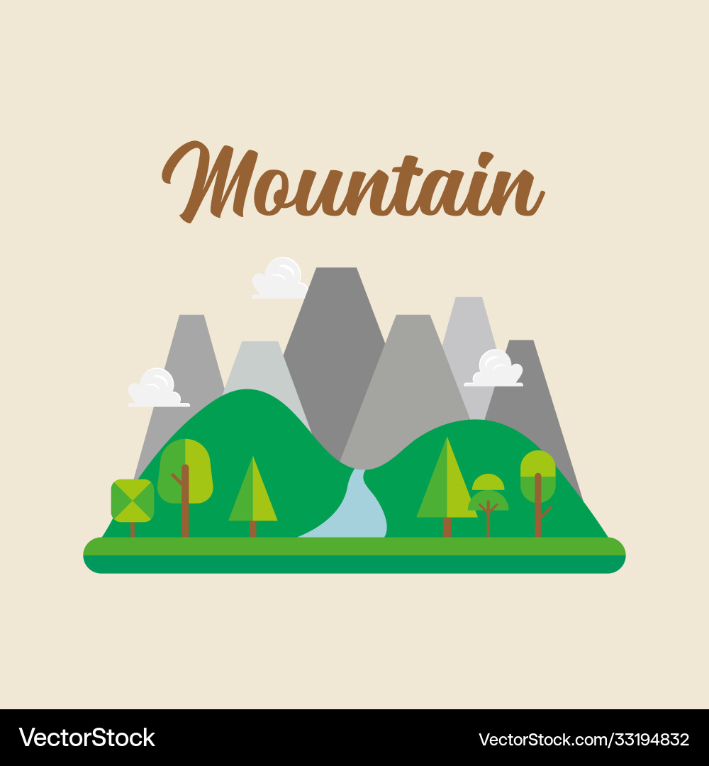 Forest and mountain landscape Royalty Free Vector Image