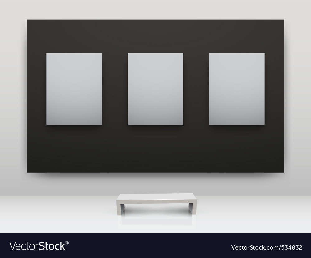 Gallery interior empty frames Royalty Free Vector Image
