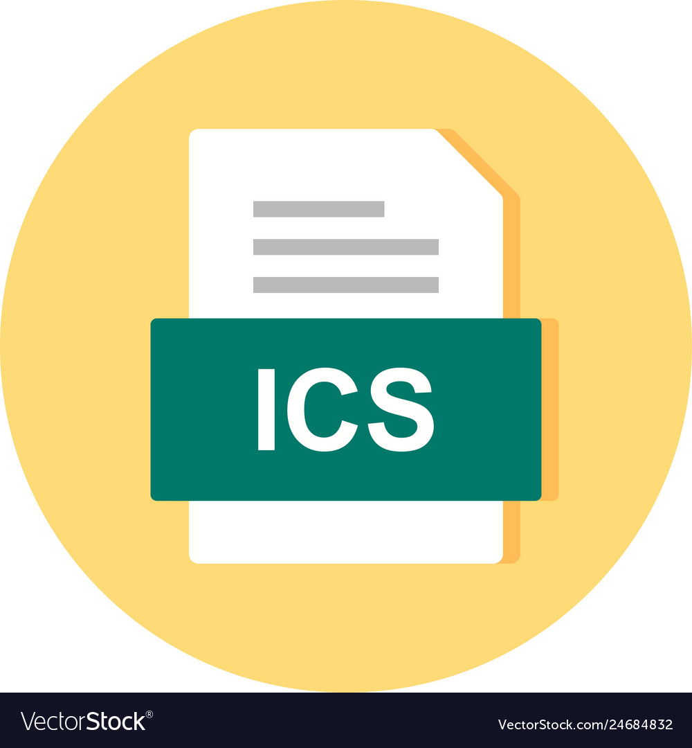 Ics file document icon Royalty Free Vector Image