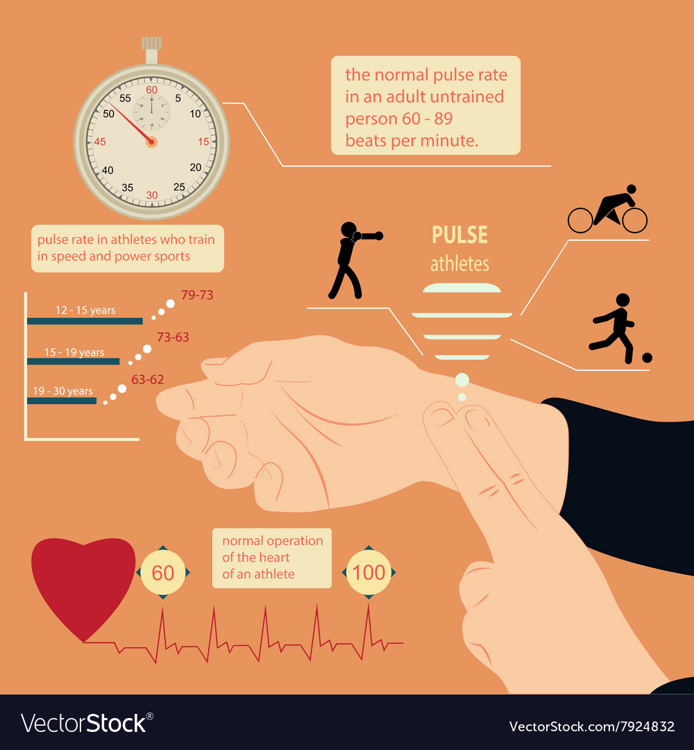 Pulse a man Royalty Free Vector Image - VectorStock