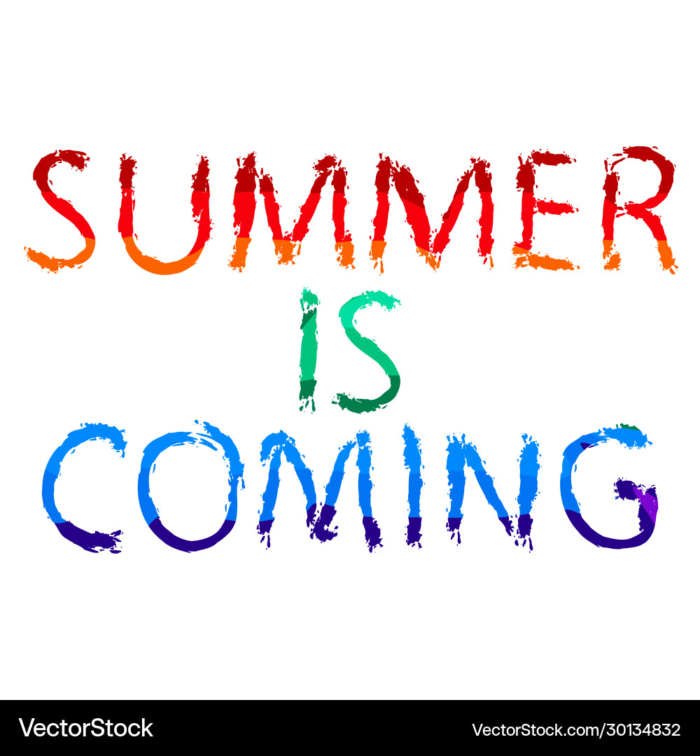 Summer is coming - funny cartoon multicolored Vector Image