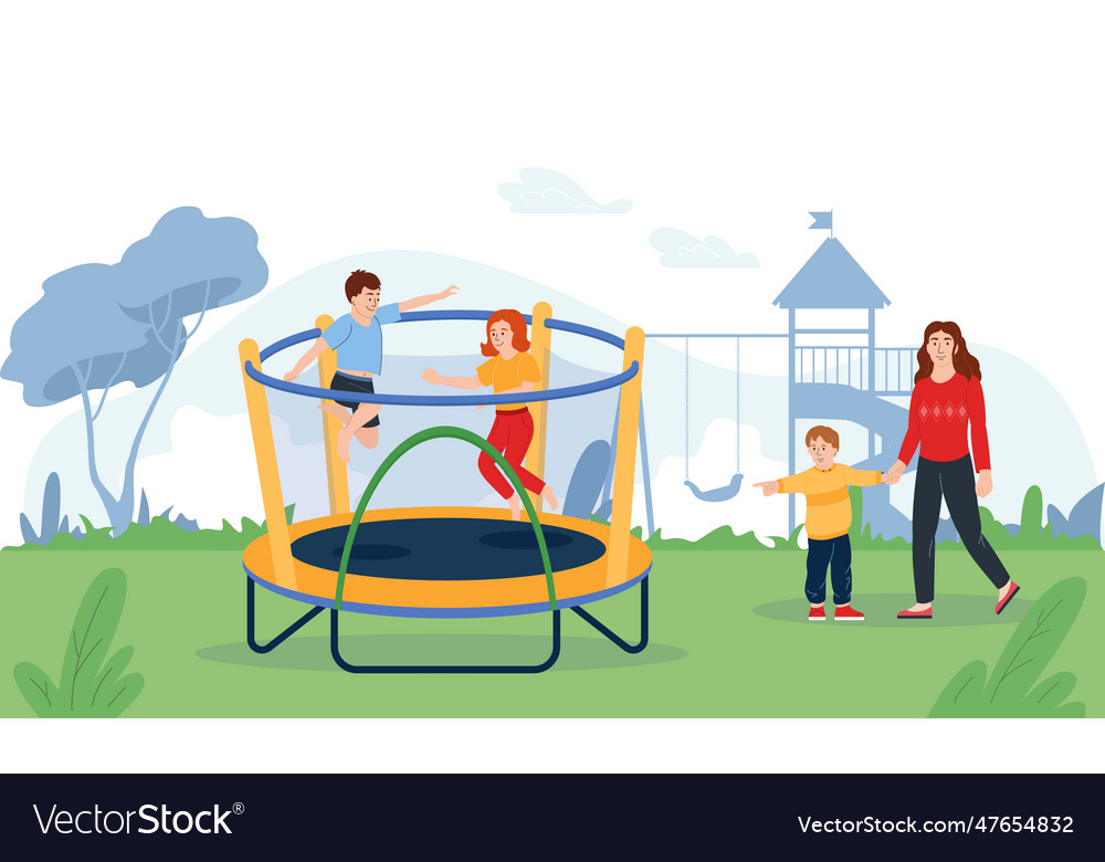 Trampoline jumping Royalty Free Vector Image - VectorStock