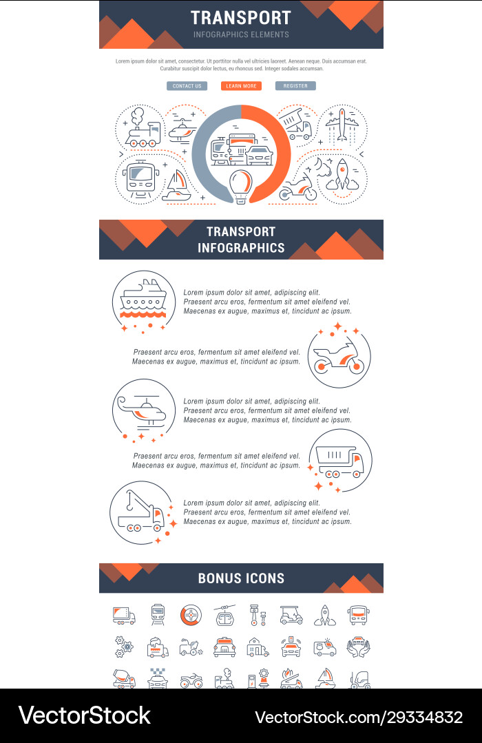 Website banner and landing page transport Vector Image