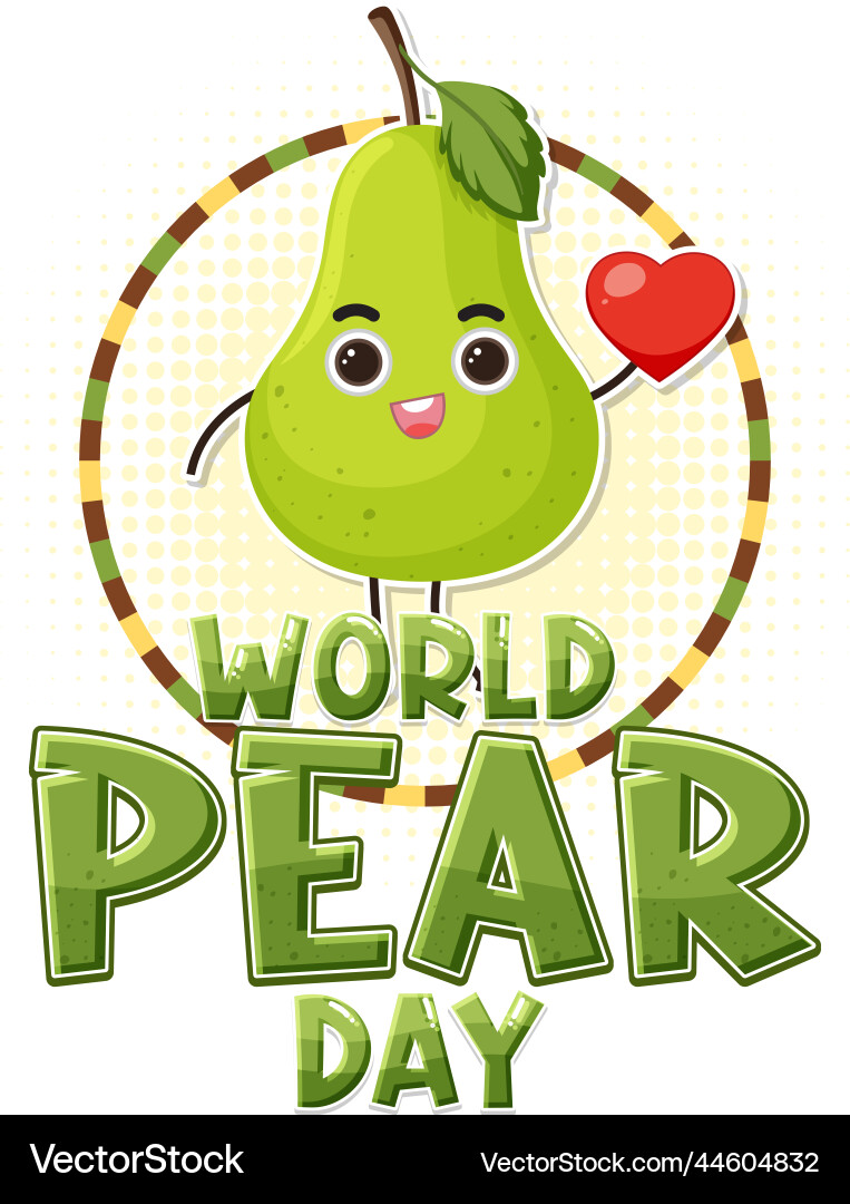 World pear day text for banner or poster design Vector Image