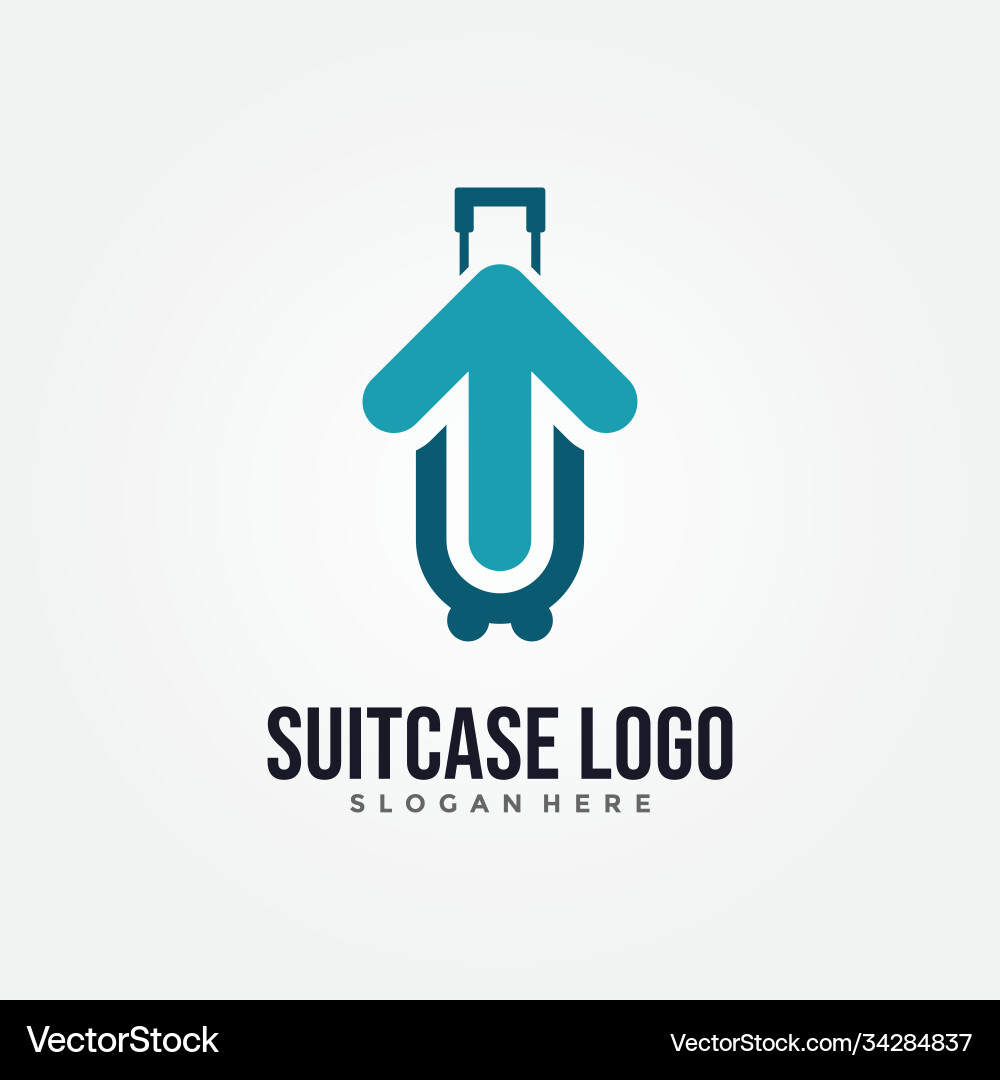 Abstract business suitcase logo template luggage Vector Image