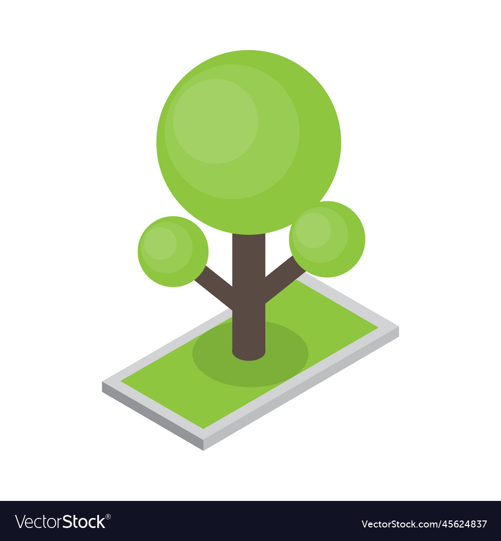 Bubble tree isometric composition Royalty Free Vector Image