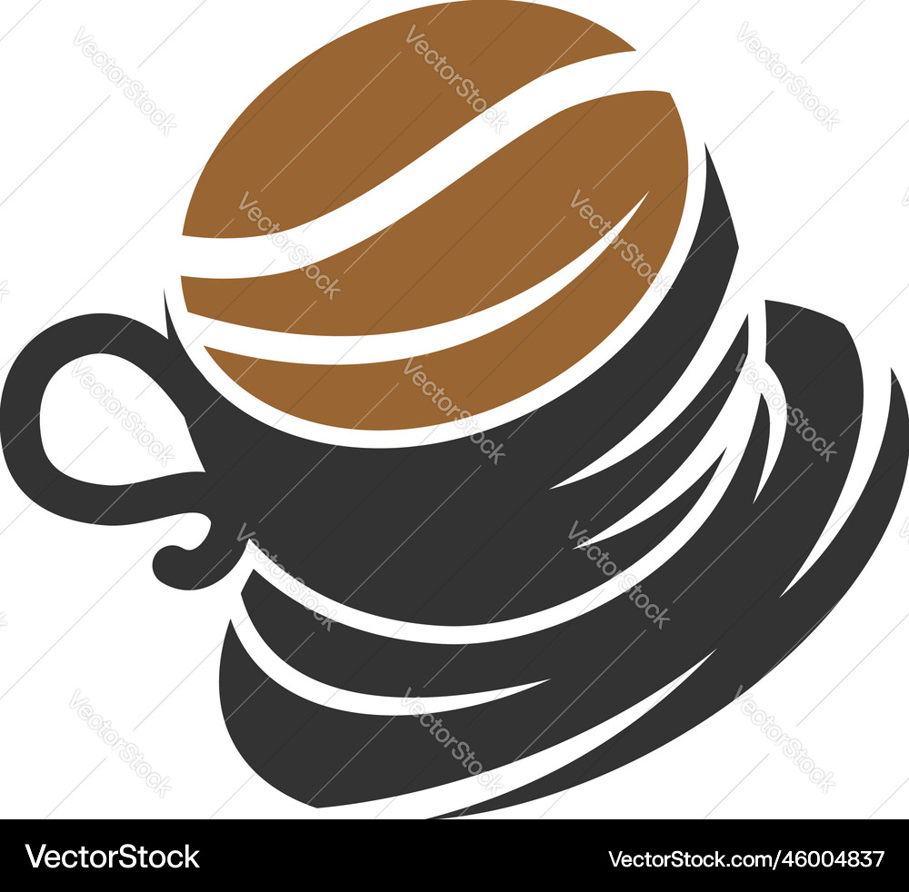 Coffee shop logo cup and been logo Royalty Free Vector Image