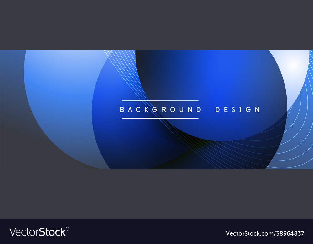 Gradient circles with shadows techno Royalty Free Vector