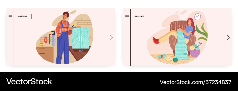Hobby landing page design website banner Vector Image