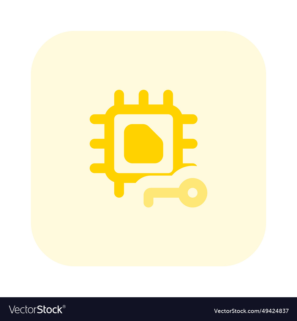 Microchip With Lock Feature For Encryption Vector Image