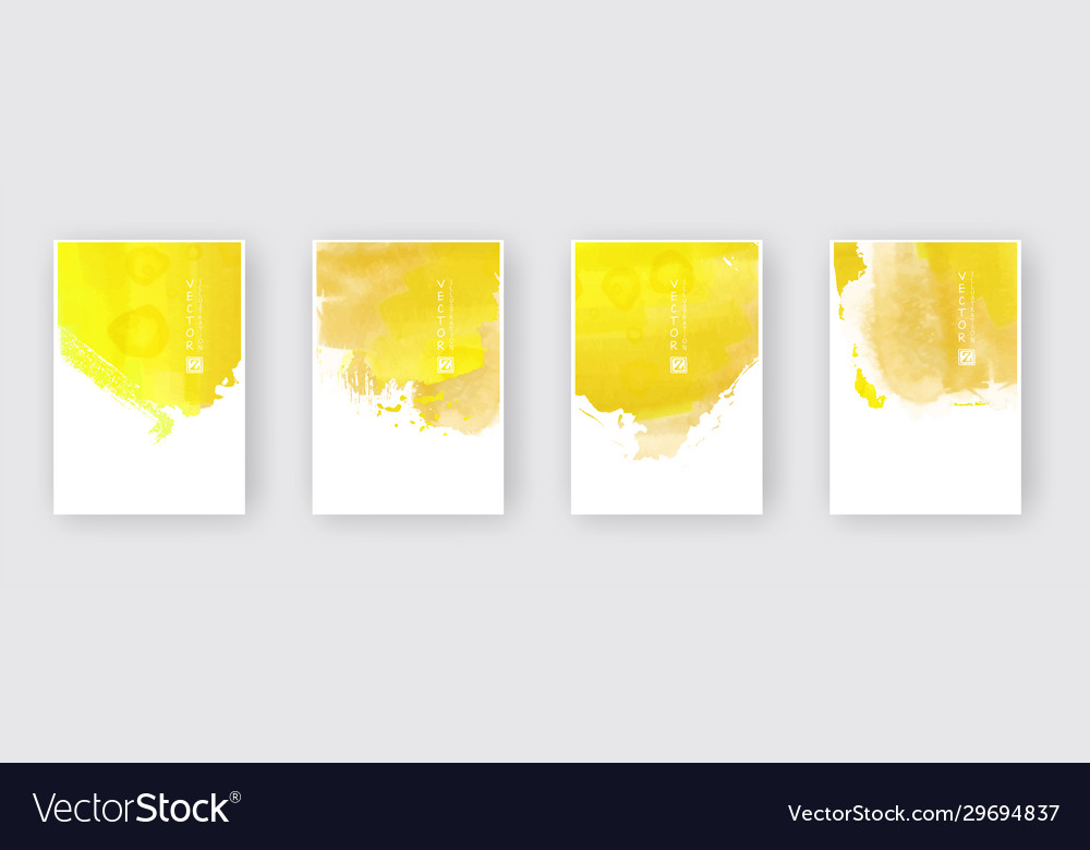 Poster Template Set Hand Drawn Watercolor Stain Vector Image