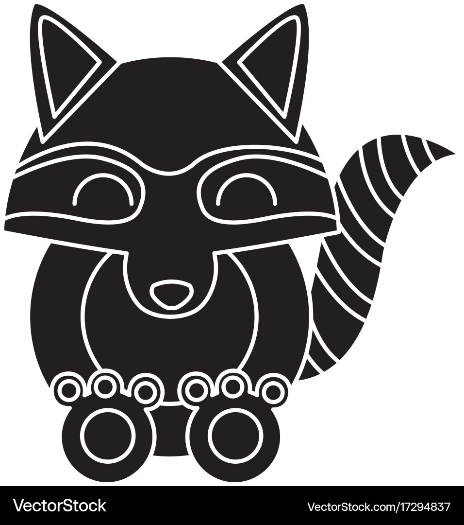 Racoon animal cartoon Royalty Free Vector Image