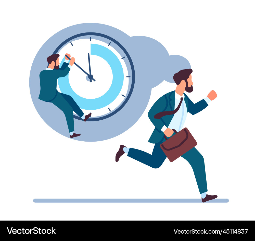 Rushing Businessman - Late to Work Royalty Free Vector Image