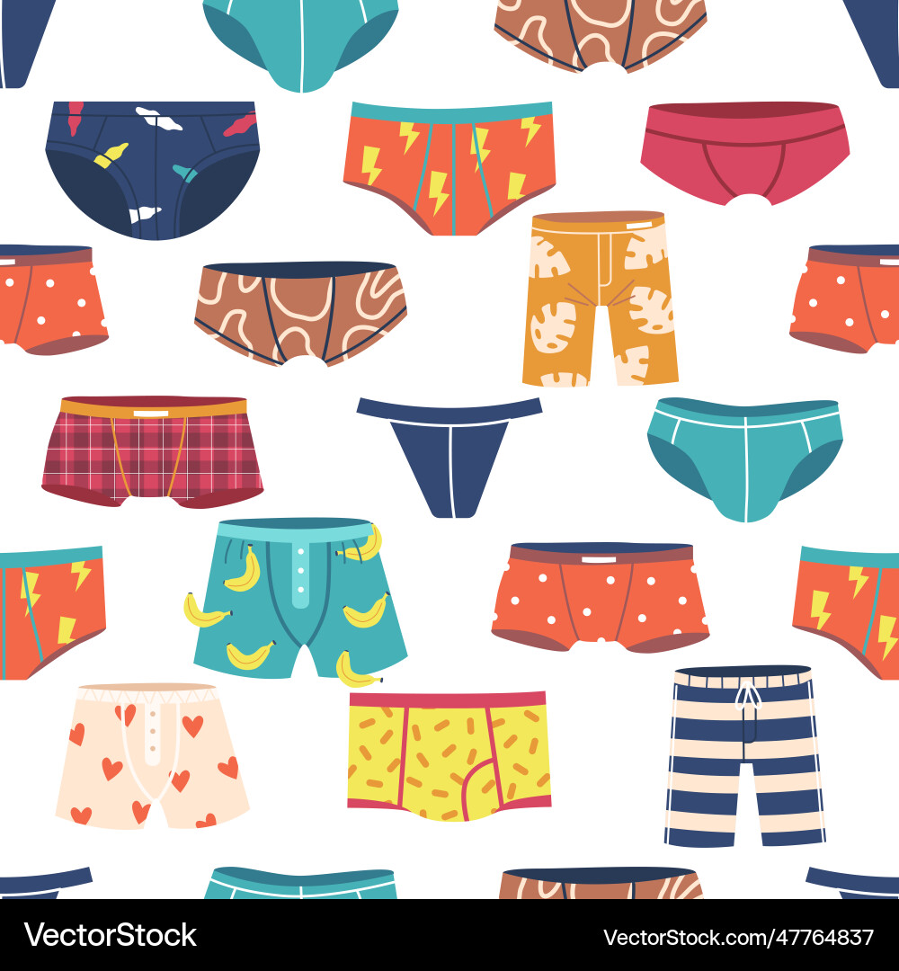 Seamless pattern featuring an assortment of mens Vector Image