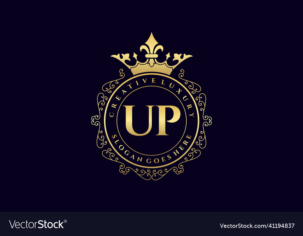 Up initial letter luxury calligraphic feminine Vector Image