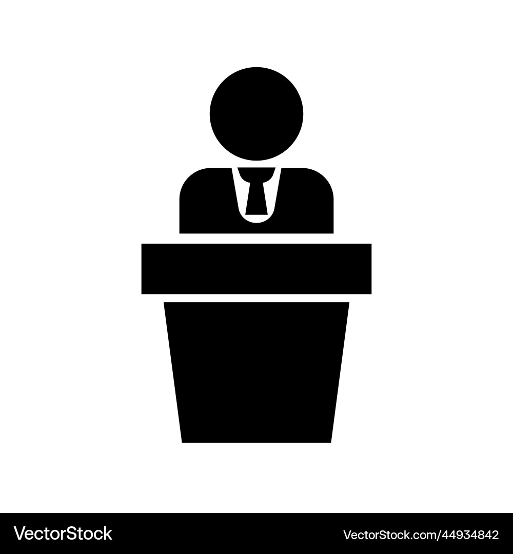 Businessman giving a speech or election speech Vector Image